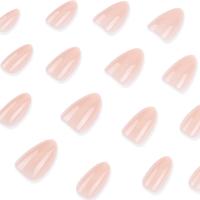 China Nude Solid Color Press On Nails MSDS Approval Almond Nails Medium for sale
