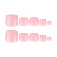 China Solid Pink Toenails Private Label Square French Pink Toe Nails for sale