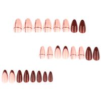 China Checkered Finish Pattern False Nails FDA Cat Eye Press On Nails for sale