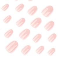 China Pink Solid Color Press On Nails Reusable Almond Shape Medium Nails for sale