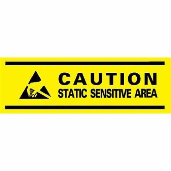 ESD PVC / PE Antistatic Adhesive Warning Tape With Yellow Color And Black Painting