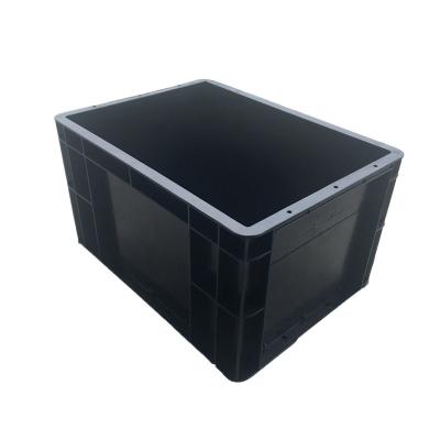 China Black ESD Circulation Box Antistatic Storage Crate Bin Box for sale