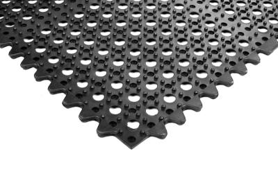 China Rubber Flooring Mat Antifatigue Mat Anti-slip Rubber Mat With Holes Interlocking Open Holed Tiles for sale