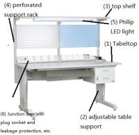 China ESD Workbench Customized Adjustable Industrial ESD Workbench For Electronics Assembly Lab Heavy Duty Work Table for sale