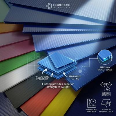 China Anti Static PP Corrugated Sheet Conductive ESD Plastic Hollow Board Custom Cut For Box Insert Partition for sale