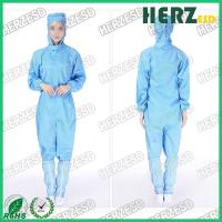 China ESD Polyester Strip Type Anti-Static Coverall with 5mm Conductive Fibers and 10⁶-10⁹ Ohm Surface Resistance for sale