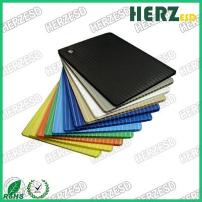 China Conductive PP Sheet ESD Corrugated Plastic Sheet Lightweight Max Width 1.5M Thickness 2-8mm for sale