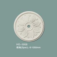 Quality HG-5958 High Density PU Medallion Molding Polyurethane Ceiling Rose for sale