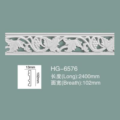China PU Wall Moulding Dado Rail Foam Skirting Board PU Wall Baseboard HG-6576 for sale