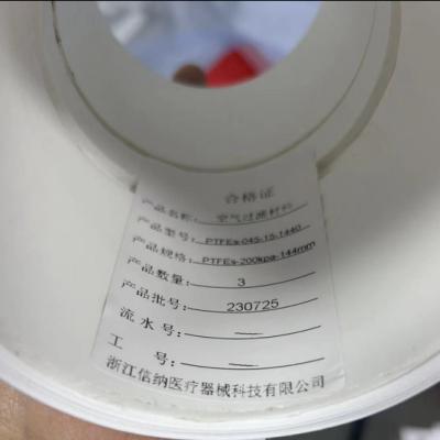 China Hydrophobic PTFE Filter Membrane 0.45 μm For Venting And Gas Filtration for sale