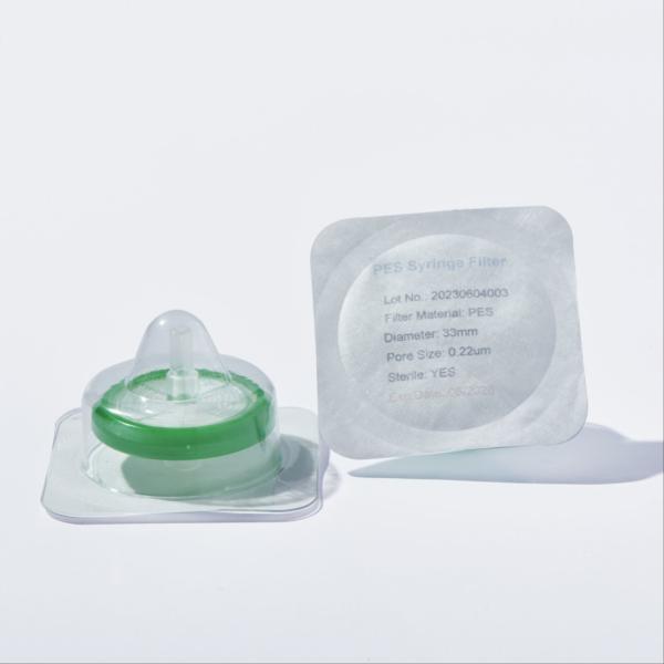 Medizinische Einwegfilter für sterile Spritzen mit 0,22 μm PES Membran φ33 mm Einzelpackung
