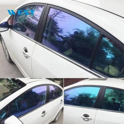 China Windscreen Chameleon Window Tint 1x30m/roll Light Blue Chameleon Nano Ceramic Car Window Tint Solar Film for sale