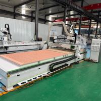 China Double Station Straight Row ATC CNC Nesting Machine 9kW 12 Tools for MDF Board Cutting for sale