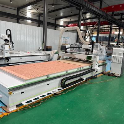 China Double Station Straight Row ATC CNC Nesting Machine Cutting MDF Board for sale