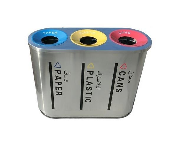 Quality 3 section stainless steel waste bin Model: FA-BS03 for sale