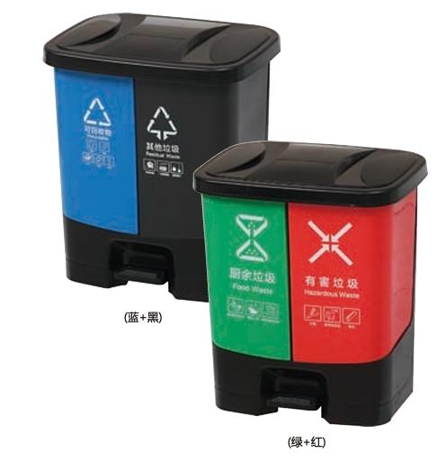 Quality 40 liters two-compartment footstep trash can  (YF40L-D) for sale