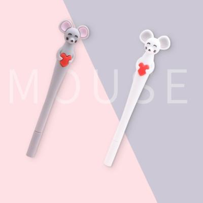 Cina Creativa animazione Piccolo topo Silicone Gel Pen 0.5mm Acciaio tubo Neutrale Pen in vendita
