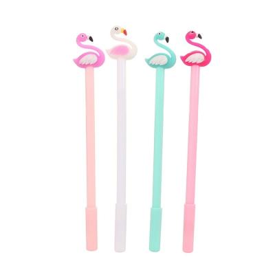 China Silicone Head Flamingo Creative Gel Ink Pen 0.5mm Cute Neutral Pen For School Office for sale