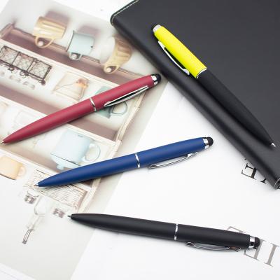 China Metal Soft Touch Feeling Ballpoint Pen 1.0mm Multi Color Touch Screen Ball Pen for sale
