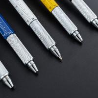 China Multifunctional Metal Creative Ballpoint Pen Ruler Screwdriver Touch Screen Gradienter for sale