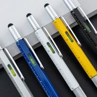 China Multifunctional Metal Creative Ballpoint Pen Ruler Screwdriver Touch Screen Gradienter for sale