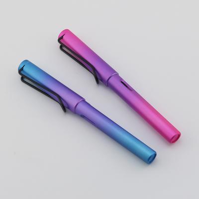 China Gradient EF Fine Tip Cartridge Fountain Pen Plastic Ink Suction Pen With Hollow Clip for sale