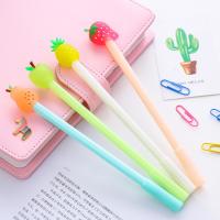 Quality Cute Cartoon Fruit Creative Gel Ink Pen Strawberry Pear Apple Pineapple Neutral for sale