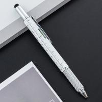 China Multifunctional Metal Creative Ballpoint Pen Ruler Screwdriver Touch Screen Gradienter for sale