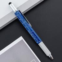 China Multifunctional Metal Creative Ballpoint Pen Ruler Screwdriver Touch Screen Gradienter for sale
