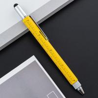 China Multifunctional Metal Creative Ballpoint Pen Ruler Screwdriver Touch Screen Gradienter for sale