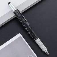 China Multifunctional Metal Creative Ballpoint Pen Ruler Screwdriver Touch Screen Gradienter for sale