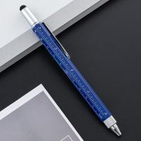 China Multifunctional Metal Creative Ballpoint Pen Ruler Screwdriver Touch Screen Gradienter for sale