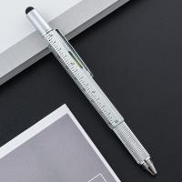 China Multifunctional Metal Creative Ballpoint Pen Ruler Screwdriver Touch Screen Gradienter for sale