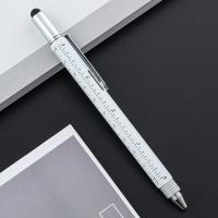 China Multifunctional Metal Creative Ballpoint Pen Ruler Screwdriver Touch Screen Gradienter for sale
