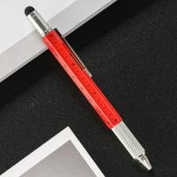 China Multifunctional Metal Creative Ballpoint Pen Ruler Screwdriver Touch Screen Gradienter for sale