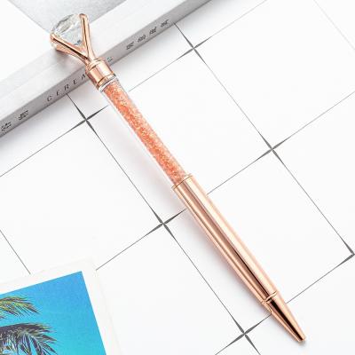 Cina Big Crystal Diamond Ballpoint Pen 1.0mm Moda lucida penna da regalo a sfera metallica in vendita