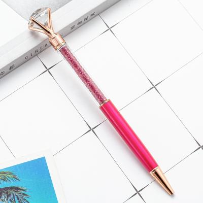 Cina Big Crystal Diamond Ballpoint Pen 1.0mm Moda lucida penna da regalo a sfera metallica in vendita