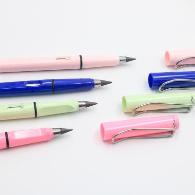 China Macaron Colors Plastic Creative Pencil Tungsten Alloy Tip Sketch Writing Inkless Pencils for sale
