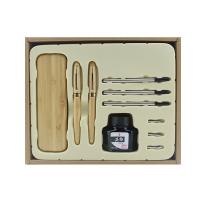 Quality Bamboo Wood Business Stationery Set Natural Color Roller Ball Pen Fountain Pen for sale