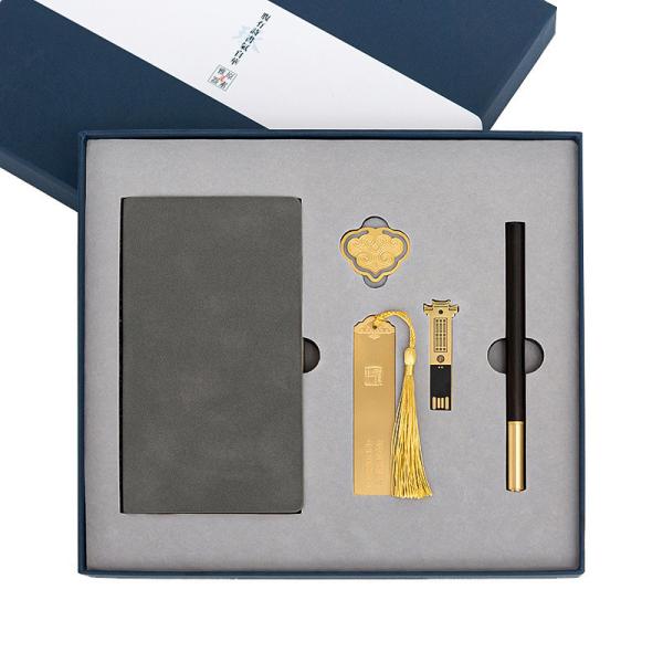 Quality Classical Sandalwood Business Stationery Set Bookmark Notebook Craft Pen U Disk for sale