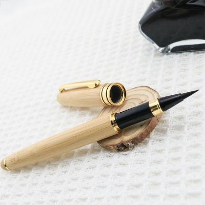 Cina Colore naturale carta da scrivania creativa stilo bambù penna a botte conveniente penna a pennello in vendita