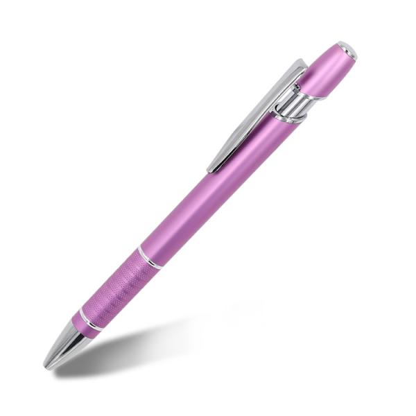 Quality Multi Colors Press Metal Ballpoint Pen 1.0mm Anti-Slip Pen Grip Click Ball Pen for sale