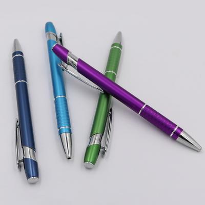 China Multi Colors Press Metal Ballpoint Pen 1.0mm Anti-Slip Pen Grip Click Ball Pen for sale