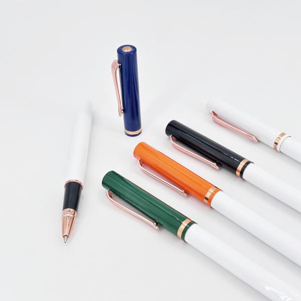 Quality Colorful Plug In Type Metal Roller Ball Pen 0.5mm Aluminum Barrel Signature Pen for sale