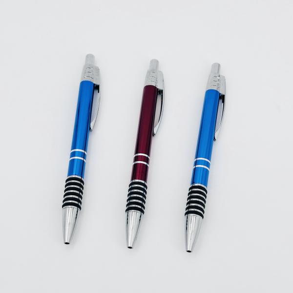 Quality Classical Aluminum Anti Slip Pressing Ballpoint Pen With Printing logos for sale