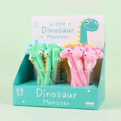China Unique Design Cartoon Crocodile Dinosaur Silicone Gel Pens for Kids for sale