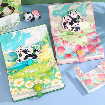 China Interessante panda cadeaubon dagboek set met notitieboek handtekening pen ventilator Te koop