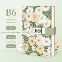 China Vintage Flower Language Locking Notebook B6 Combination Lock Journal for sale