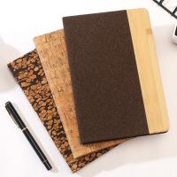 China Creative Gift A5 Eco-friendly Coffee Grounds Cork Bamboo Splicing Cover Notebook for sale