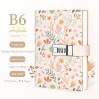 China Vintage Flower Language Locking Notebook B6 Combination Lock Journal for sale